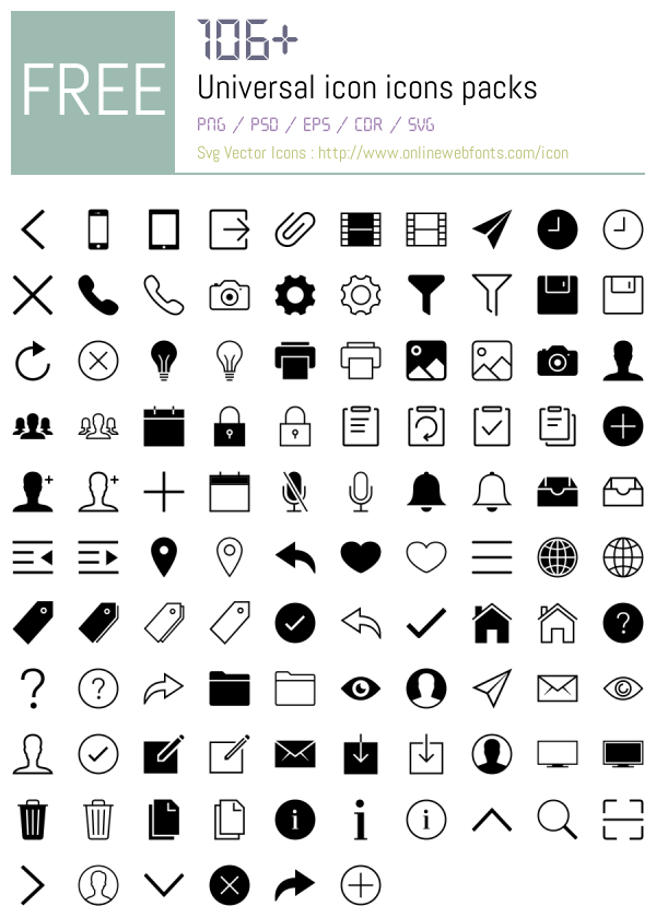 +106 Universal icon Icons Packs Free Downloads - OnlineWebFonts.COM