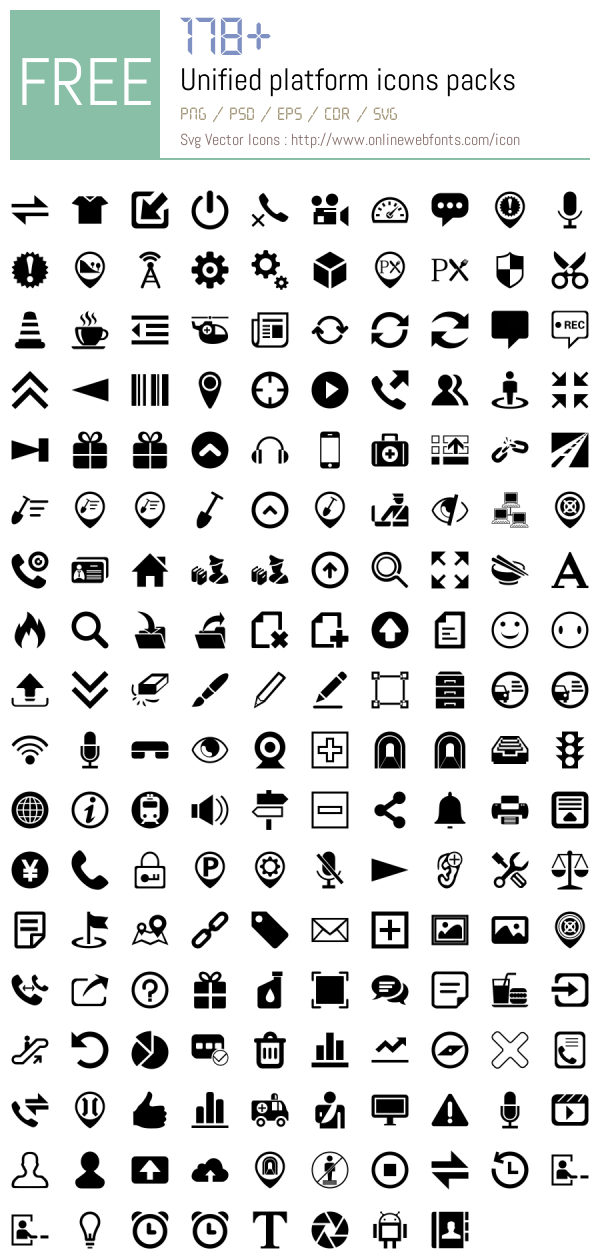 +178 Unified platform Icons Packs Free Downloads - OnlineWebFonts.COM