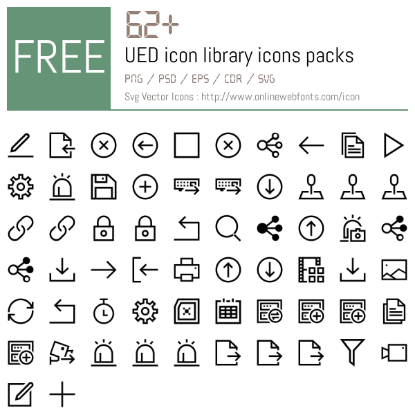 +62 UED icon library Icons Packs Free Downloads - OnlineWebFonts.COM