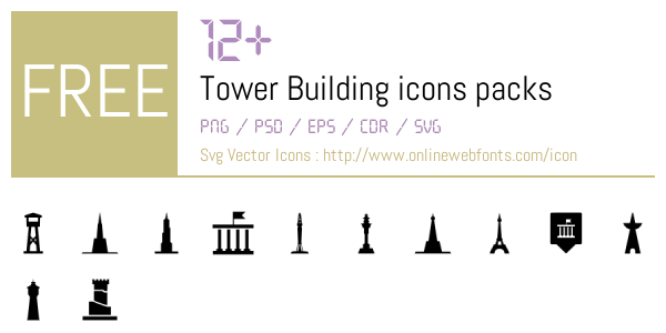+12 Tower Building Icons Packs Free Downloads - OnlineWebFonts.COM