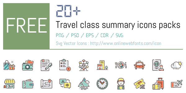 +20 Travel class summary Icons Packs Free Downloads - OnlineWebFonts.COM
