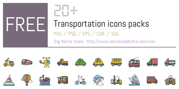 +20 Transportation Icons Packs Free Downloads - OnlineWebFonts.COM