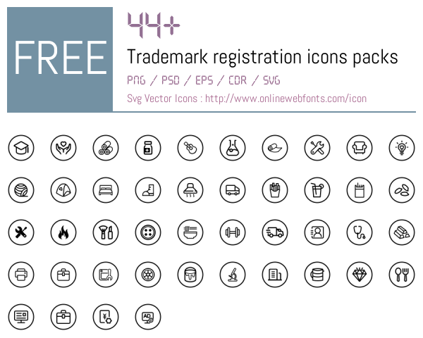 +44 Trademark registration Icons Packs Free Downloads - OnlineWebFonts.COM