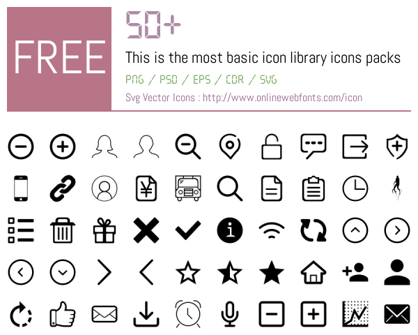 +50 This is the most basic icon library Icons Packs Free Downloads - OnlineWebFonts.COM