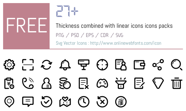 +27 Thickness combined with linear icons Icons Packs Free Downloads ...