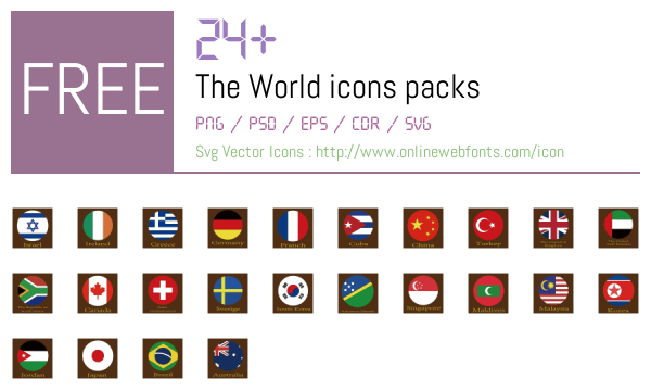 +24 The World Icons Packs Free Downloads - OnlineWebFonts.COM