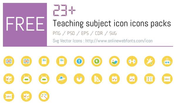 +23 Teaching subject icon Icons Packs Free Downloads - OnlineWebFonts.COM
