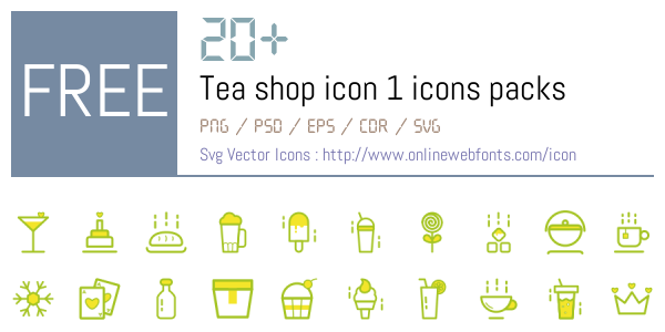 +20 Tea shop icon 1 Icons Packs Free Downloads - OnlineWebFonts.COM