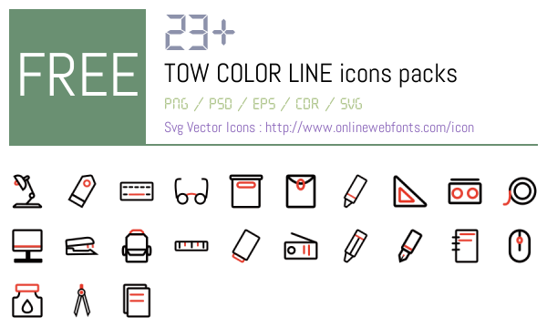 +23 TOW COLOR LINE Icons Packs Free Downloads - OnlineWebFonts.COM