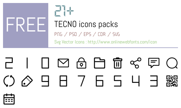+21 TECNO Icons Packs Free Downloads - OnlineWebFonts.COM