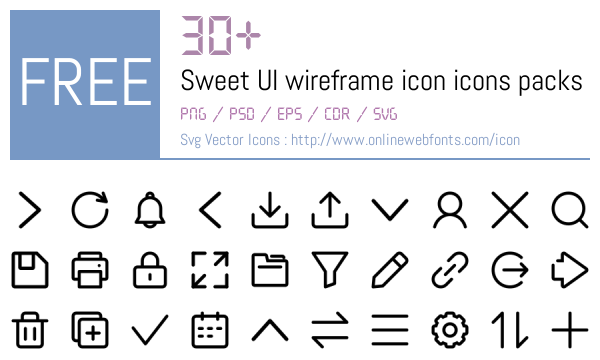 +30 Sweet UI wireframe icon Icons Packs Free Downloads - OnlineWebFonts.COM