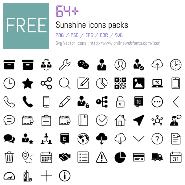 +64 Sunshine Icons Packs Free Downloads - OnlineWebFonts.COM
