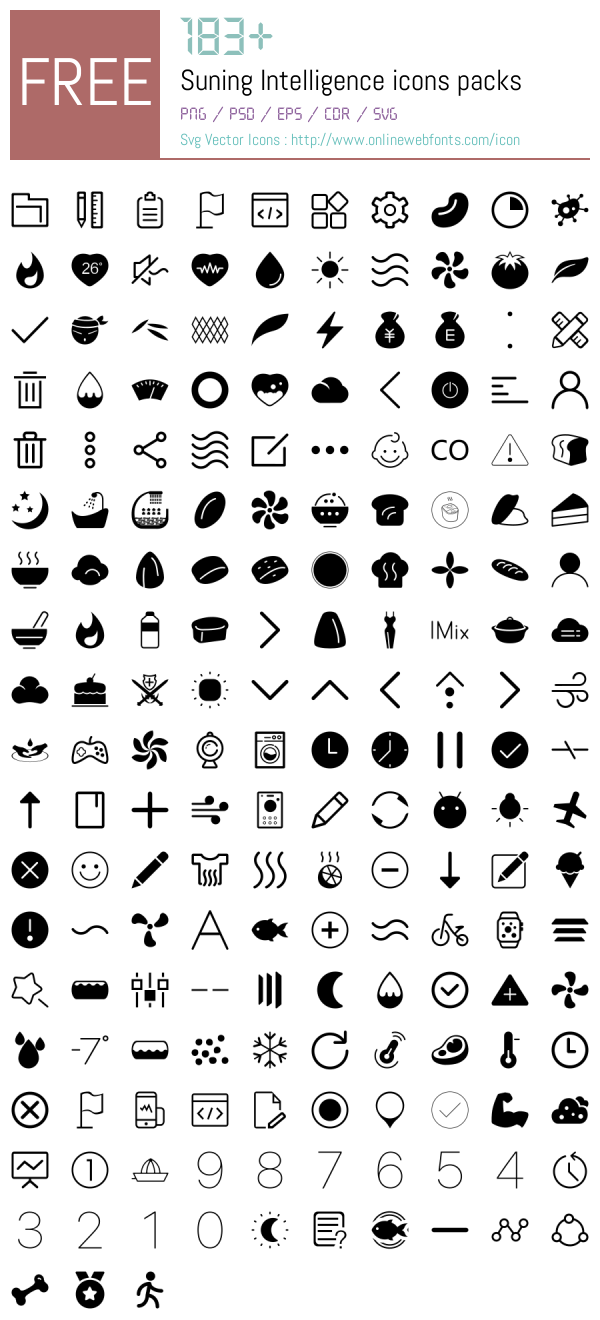 +183 Suning Intelligence Icons Packs Free Downloads - OnlineWebFonts.COM