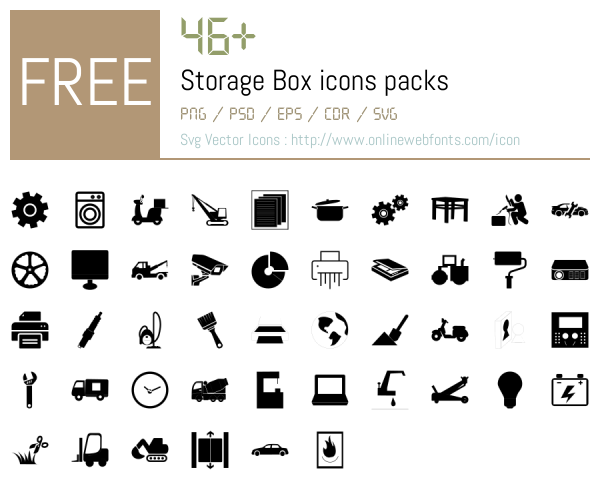 +46 Storage Box Icons Packs Free Downloads - OnlineWebFonts.COM