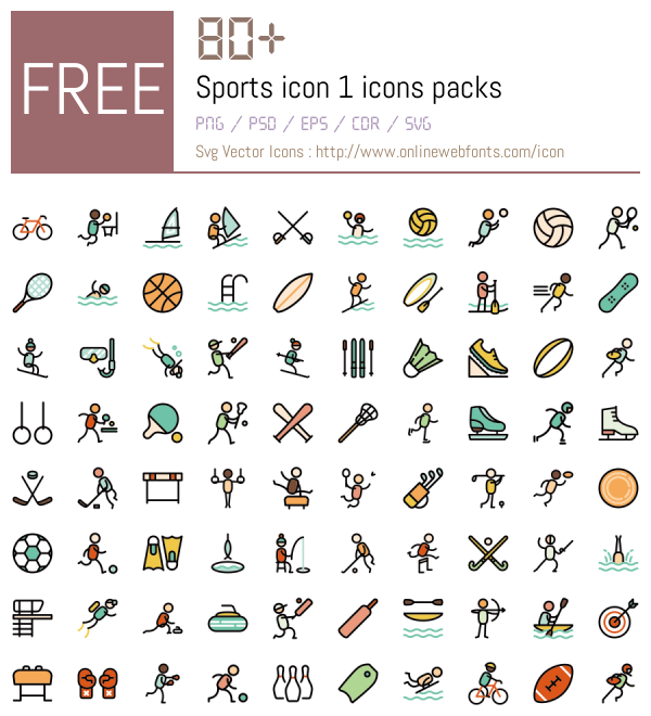 +80 Sports icon 1 Icons Packs Free Downloads - OnlineWebFonts.COM