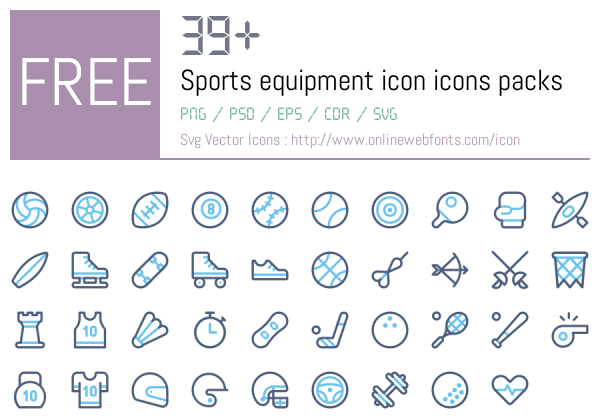 +39 Sports equipment icon Icons Packs Free Downloads - OnlineWebFonts.COM