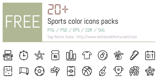+20 Sports color Icons Packs Free Downloads - OnlineWebFonts.COM