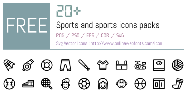 +20 Sports and sports Icons Packs Free Downloads - OnlineWebFonts.COM