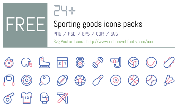+24 Sporting goods Icons Packs Free Downloads - OnlineWebFonts.COM