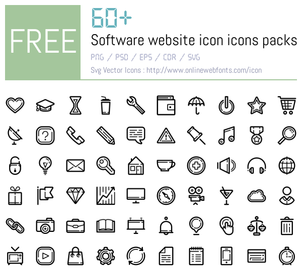 +60 Software website icon Icons Packs Free Downloads - OnlineWebFonts.COM