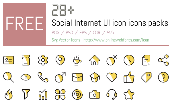 +28 Social Internet UI icon Icons Packs Free Downloads - OnlineWebFonts.COM