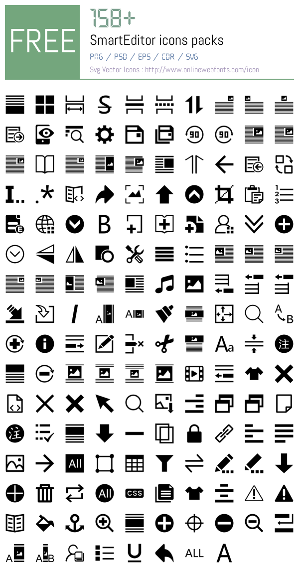 +158 SmartEditor Icons Packs Free Downloads - OnlineWebFonts.COM