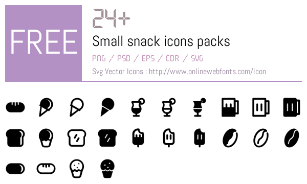 +24 Small snack Icons Packs Free Downloads - OnlineWebFonts.COM