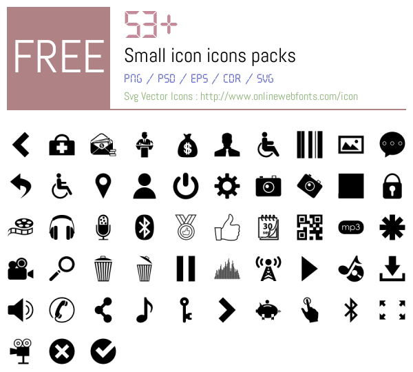 +53 Small icon Icons Packs Free Downloads - OnlineWebFonts.COM