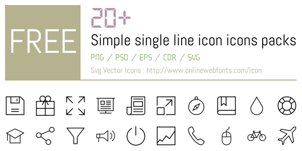 +20 Simple single line icon Icons Packs Free Downloads - OnlineWebFonts.COM