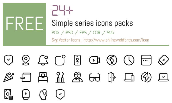 +24 Simple series Icons Packs Free Downloads - OnlineWebFonts.COM