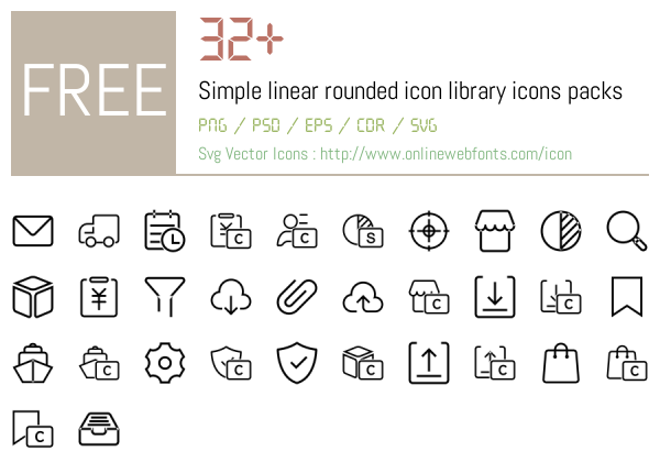 +32 Simple linear rounded icon library Icons Packs Free Downloads ...