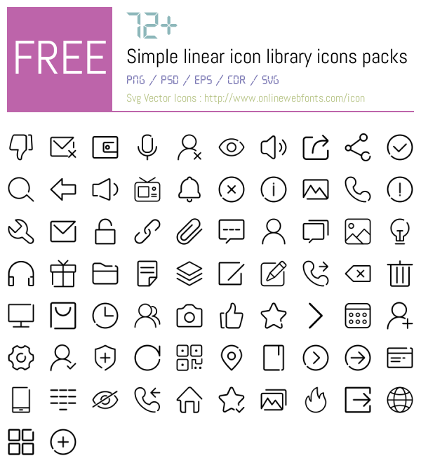 +72 Simple linear icon library Icons Packs Free Downloads ...