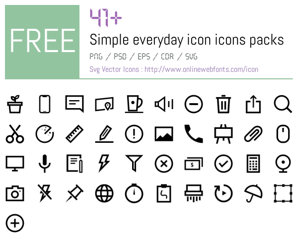 +41 Simple everyday icon Icons Packs Free Downloads - OnlineWebFonts.COM