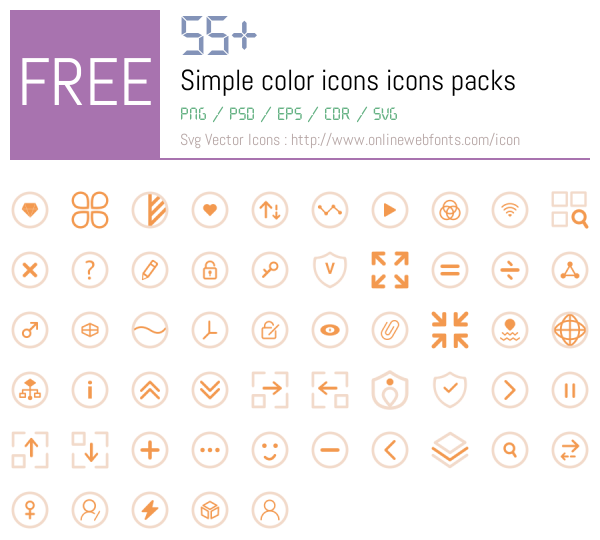 +55 Simple color icons Icons Packs Free Downloads - OnlineWebFonts.COM