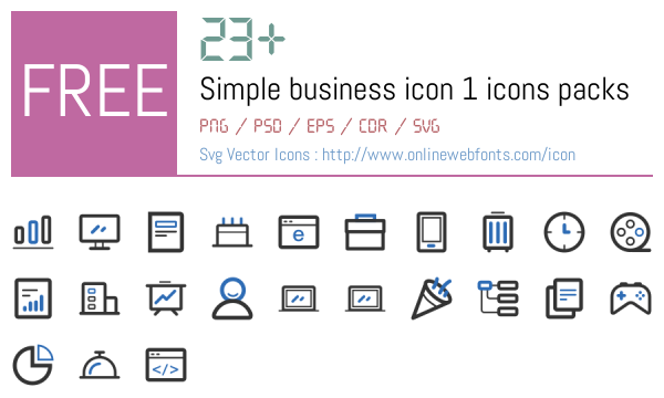 +23 Simple business icon 1 Icons Packs Free Downloads - OnlineWebFonts.COM