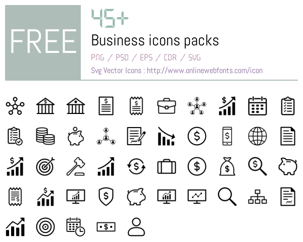 +45 Business Icons Packs Free Downloads - OnlineWebFonts.COM