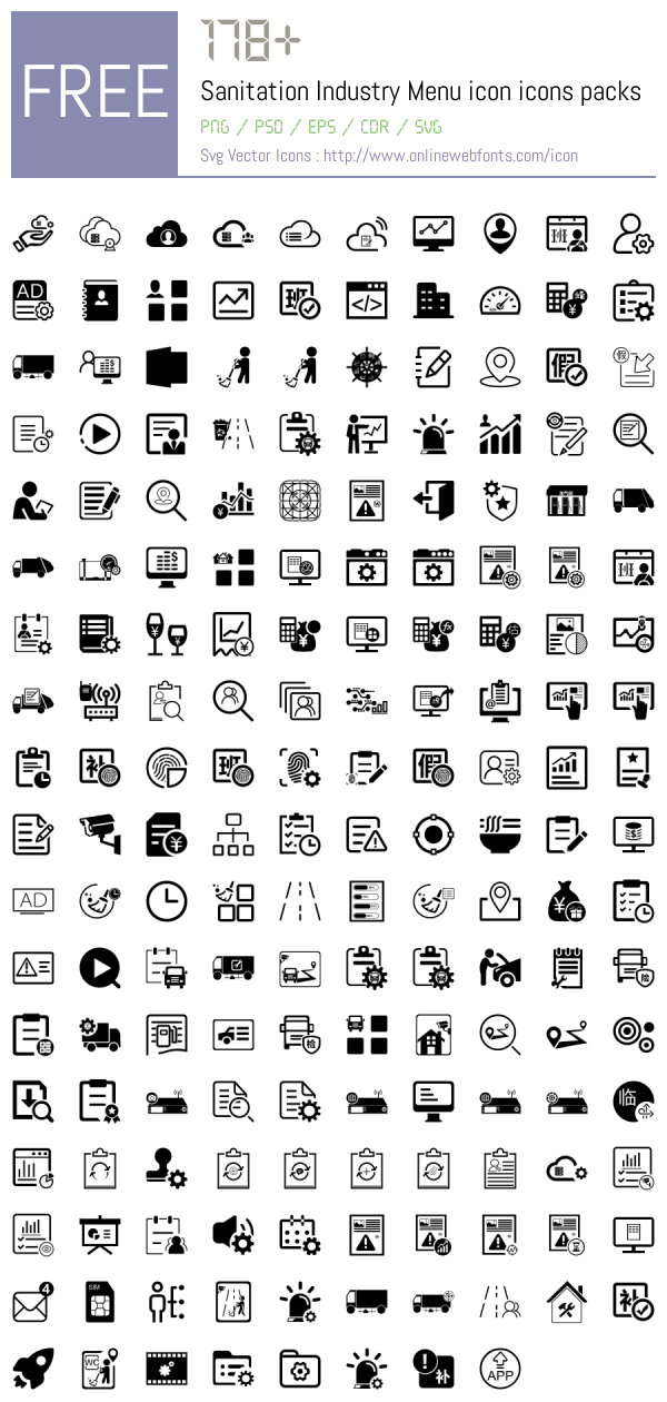 +178 Sanitation Industry Menu icon Icons Packs Free Downloads - OnlineWebFonts.COM