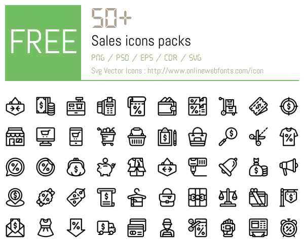 +50 Sales Icons Packs Free Downloads - OnlineWebFonts.COM