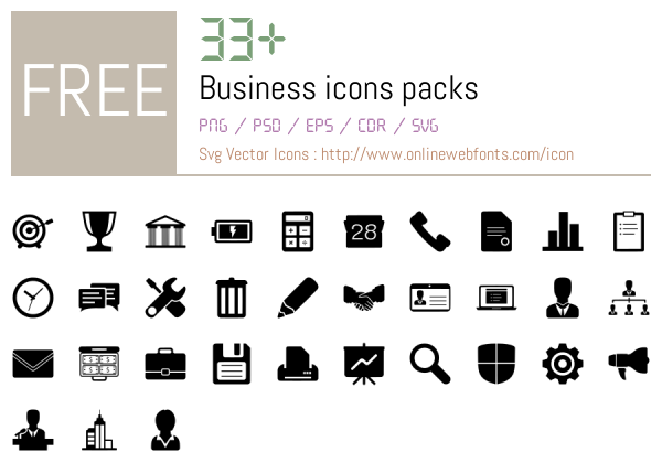+33 Business Icons Packs Free Downloads - OnlineWebFonts.COM