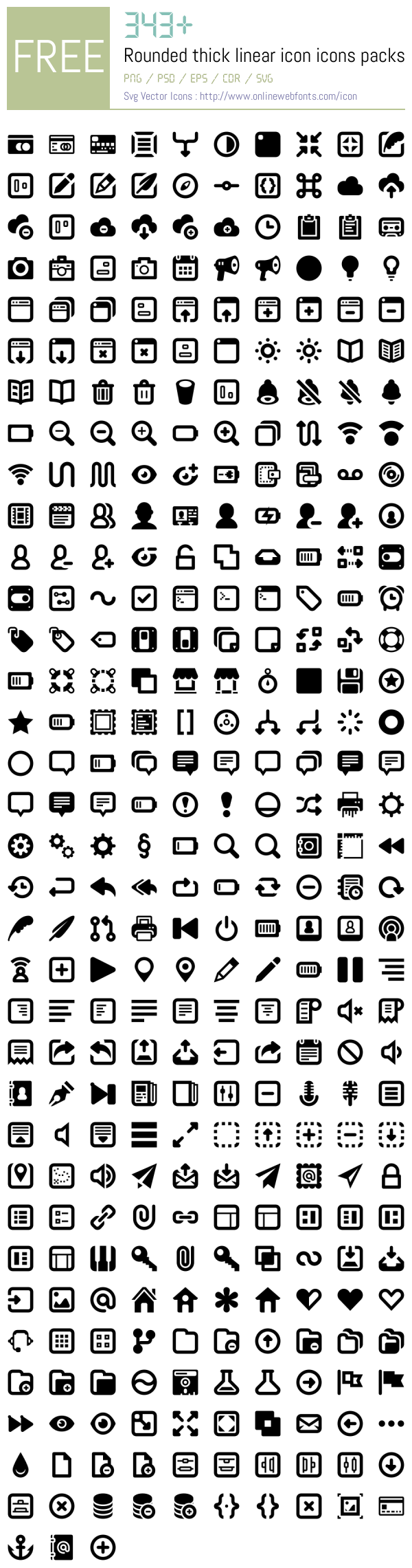 +343 Rounded thick linear icon Icons Packs Free Downloads - OnlineWebFonts.COM