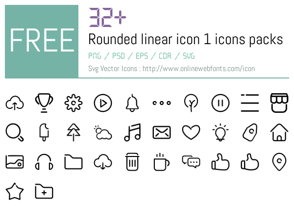 +32 Rounded linear icon 1 Icons Packs Free Downloads - OnlineWebFonts.COM