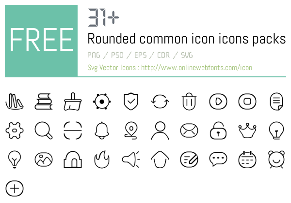 +31 Rounded common icon Icons Packs Free Downloads - OnlineWebFonts.COM