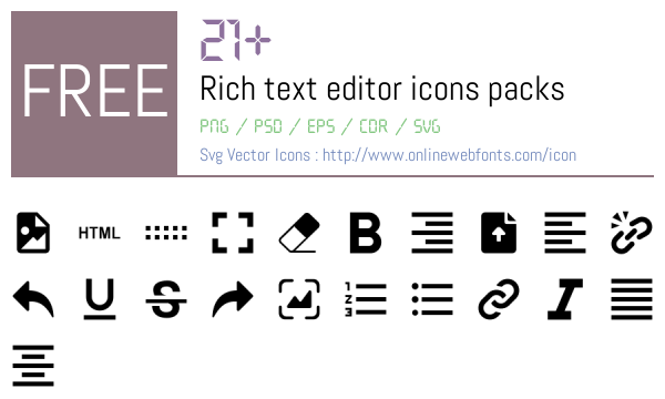 +21 Rich text editor Icons Packs Free Downloads - OnlineWebFonts.COM