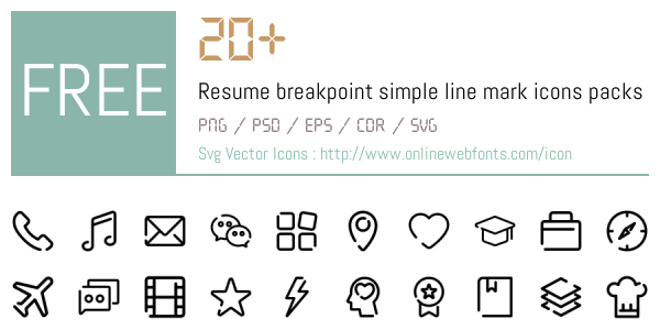 +20 Resume breakpoint simple line mark Icons Packs Free Downloads ...