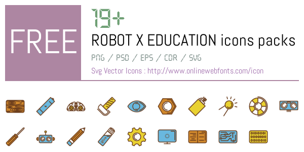 +19 ROBOT X EDUCATION Icons Packs Free Downloads - OnlineWebFonts.COM