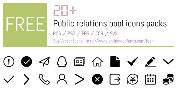 +20 Public relations pool Icons Packs Free Downloads - OnlineWebFonts.COM