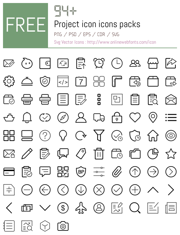 +94 Project icon Icons Packs Free Downloads - OnlineWebFonts.COM