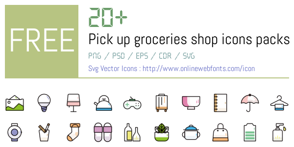 +20 Pick up groceries shop Icons Packs Free Downloads - OnlineWebFonts.COM