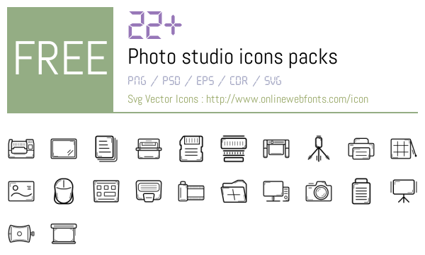 +22 Photo studio Icons Packs Free Downloads - OnlineWebFonts.COM