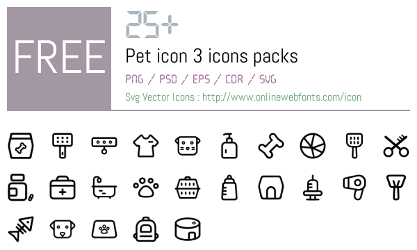 +25 Pet icon 3 Icons Packs Free Downloads - OnlineWebFonts.COM